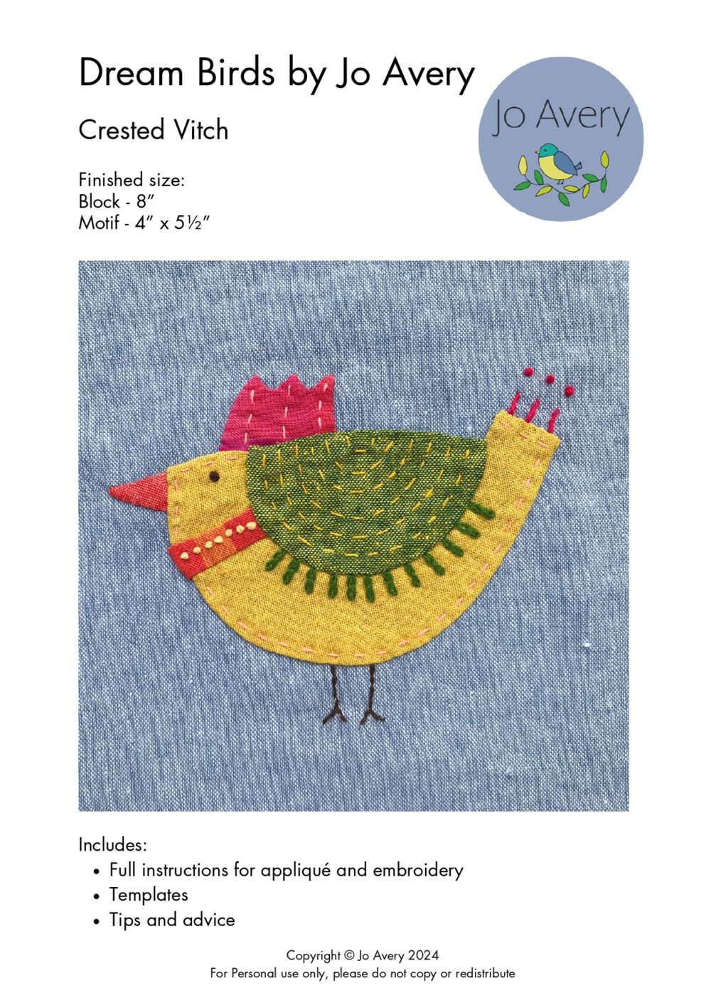 Crested Vitch Pdf Pattern – The Stitch Gathering